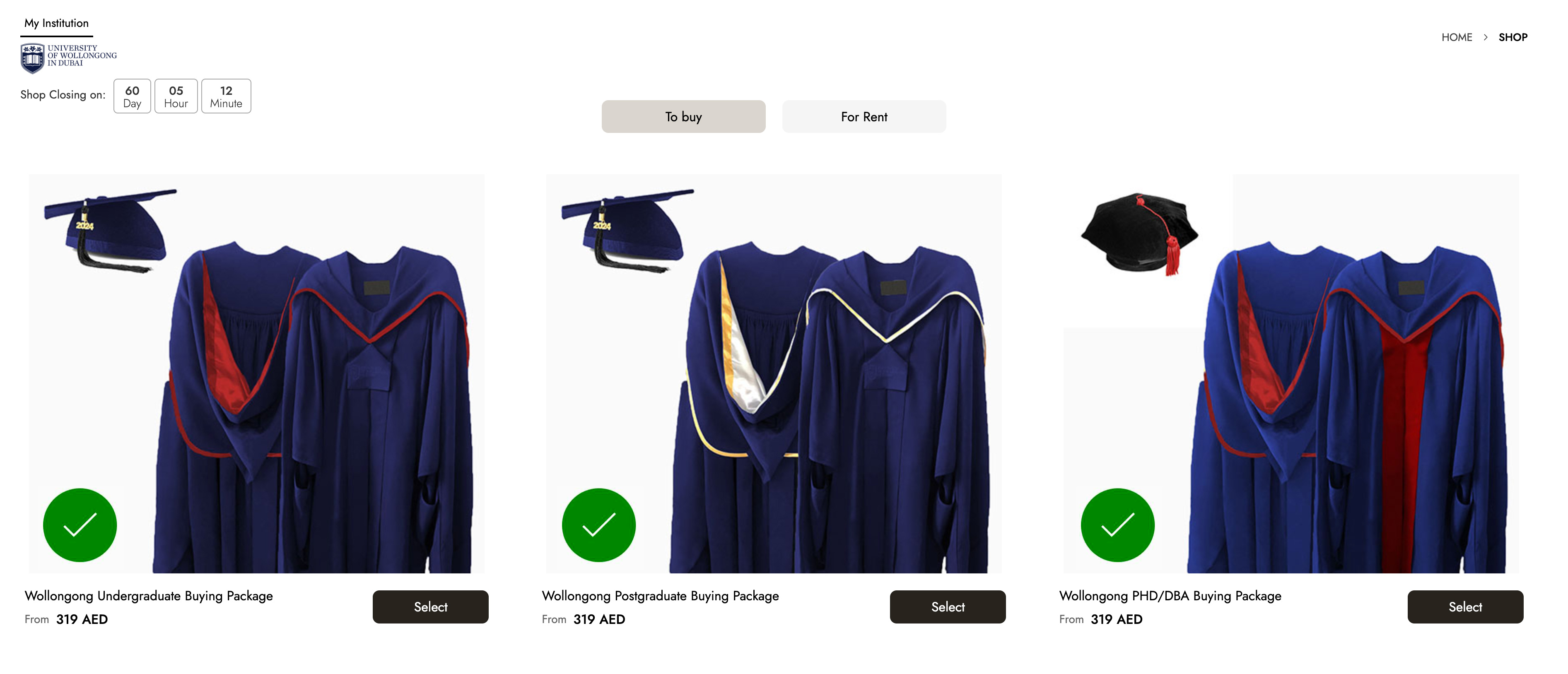 Graduation Attire | University of Wollongong in Dubai